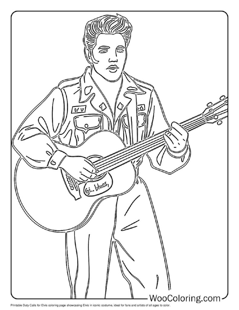 100+ Elvis coloring pages (Free PDF To Print) | Woo Coloring