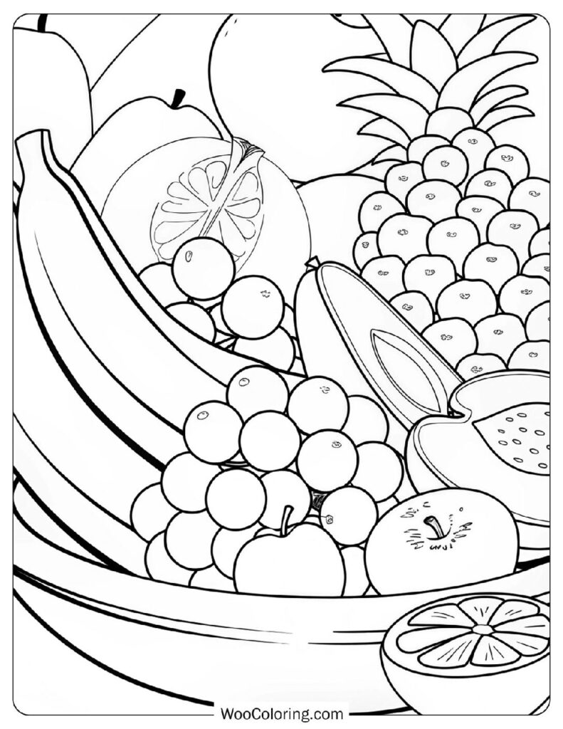 34 Fruit Coloring Pages (Free PDF To Print) | Woo Coloring