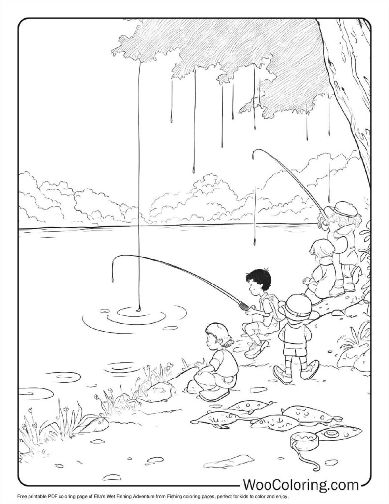 100+ Fishing coloring pages (Free PDF To Print) | Woo Coloring