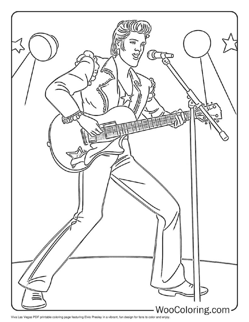 100+ Elvis coloring pages (Free PDF To Print) | Woo Coloring