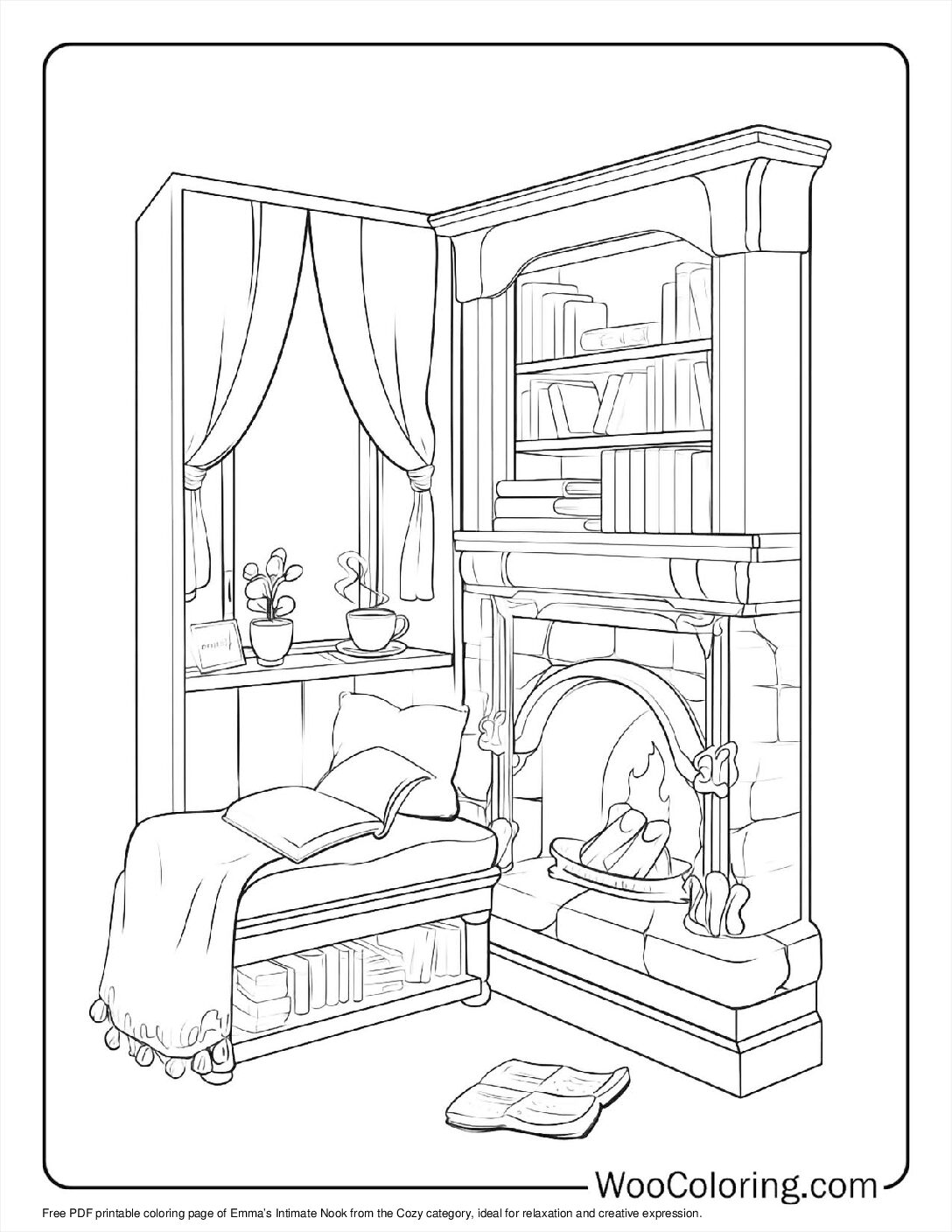 100+ Cozy coloring pages (Free PDF To Print) | Woo Coloring