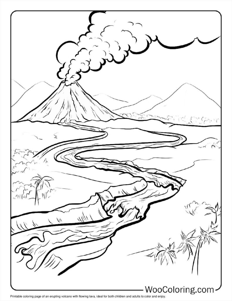 100+ Volcano coloring pages (Free PDF To Print) | Woo Coloring