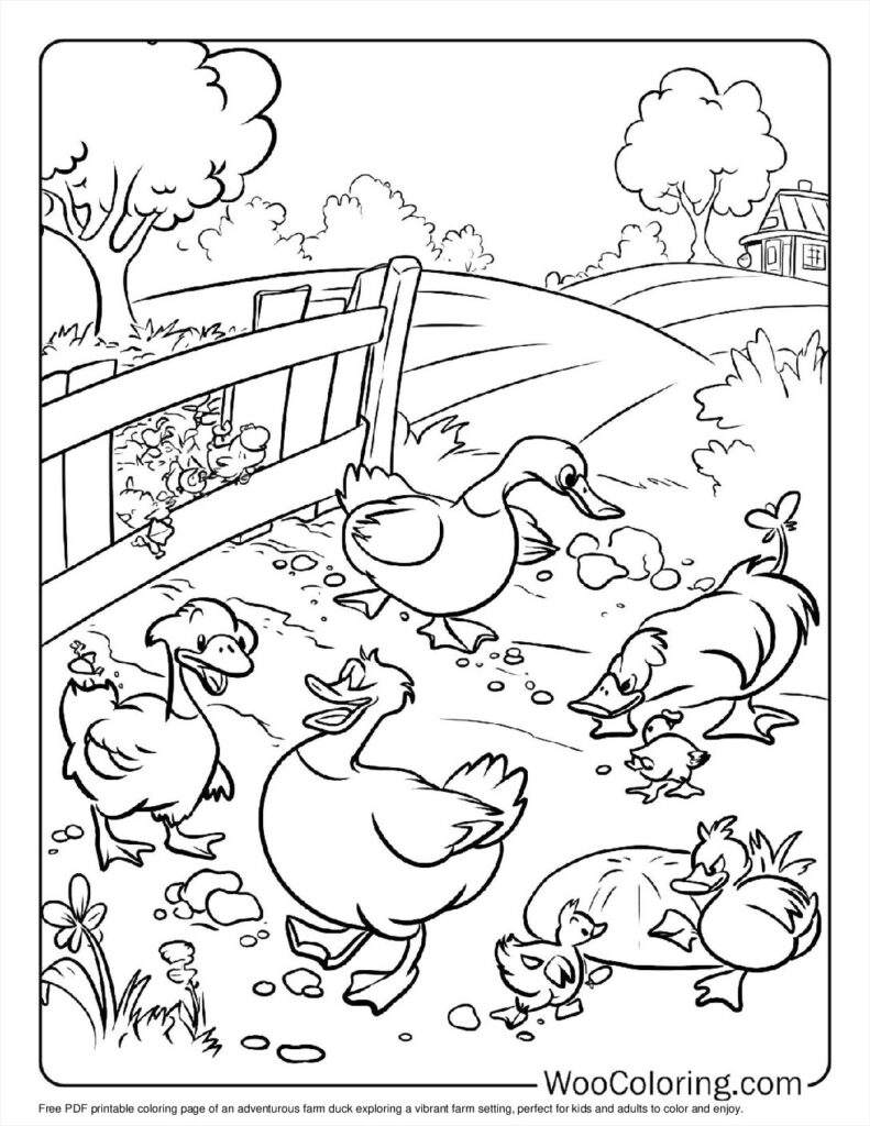 100+ Duck coloring pages (Free PDF To Print) | Woo Coloring