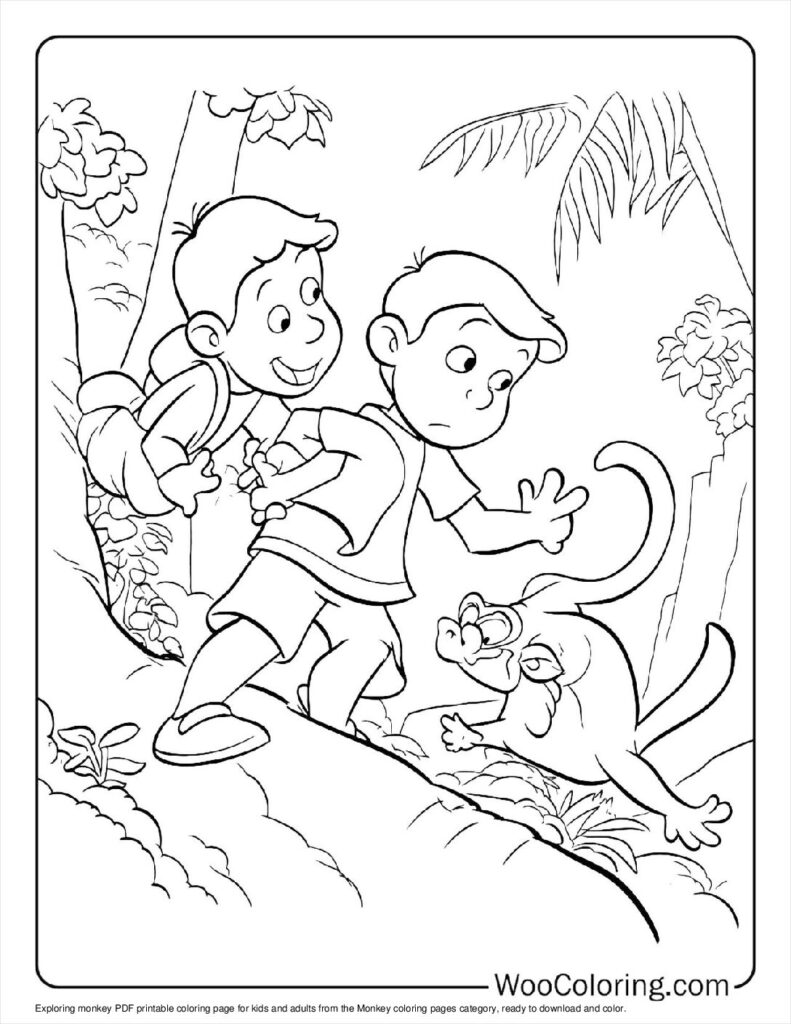 100+ Monkey coloring pages (Free PDF To Print) | Woo Coloring