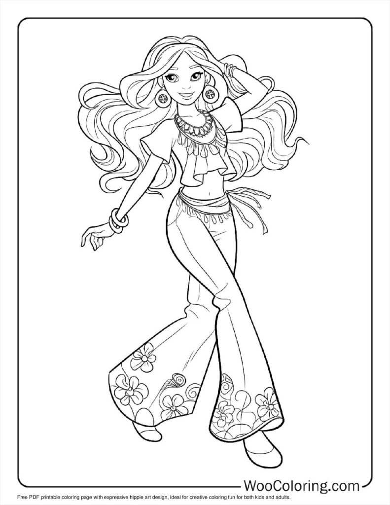 100+ Hippie coloring pages (Free PDF To Print) | Woo Coloring