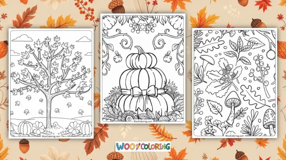 100+ Fall & Autumn coloring pages (Free PDF To Print) | Woo Coloring