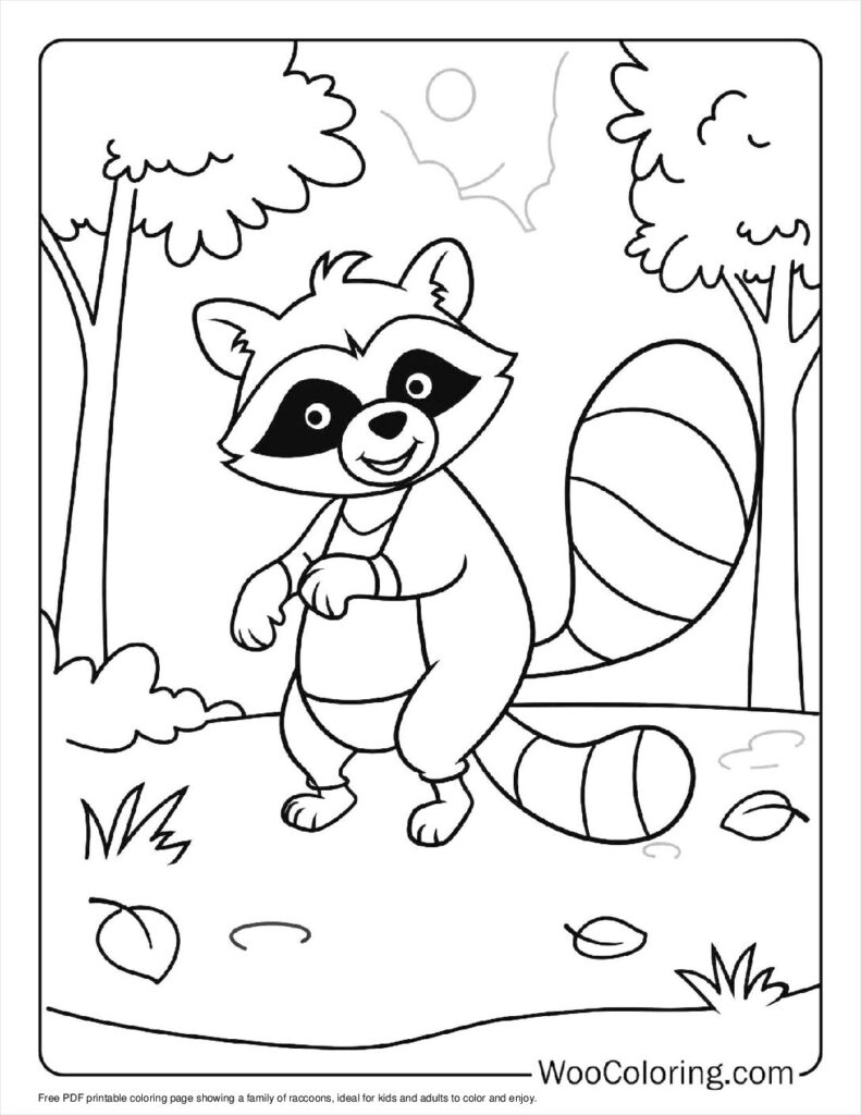 100+ Raccoon coloring pages (Free PDF To Print) | Woo Coloring