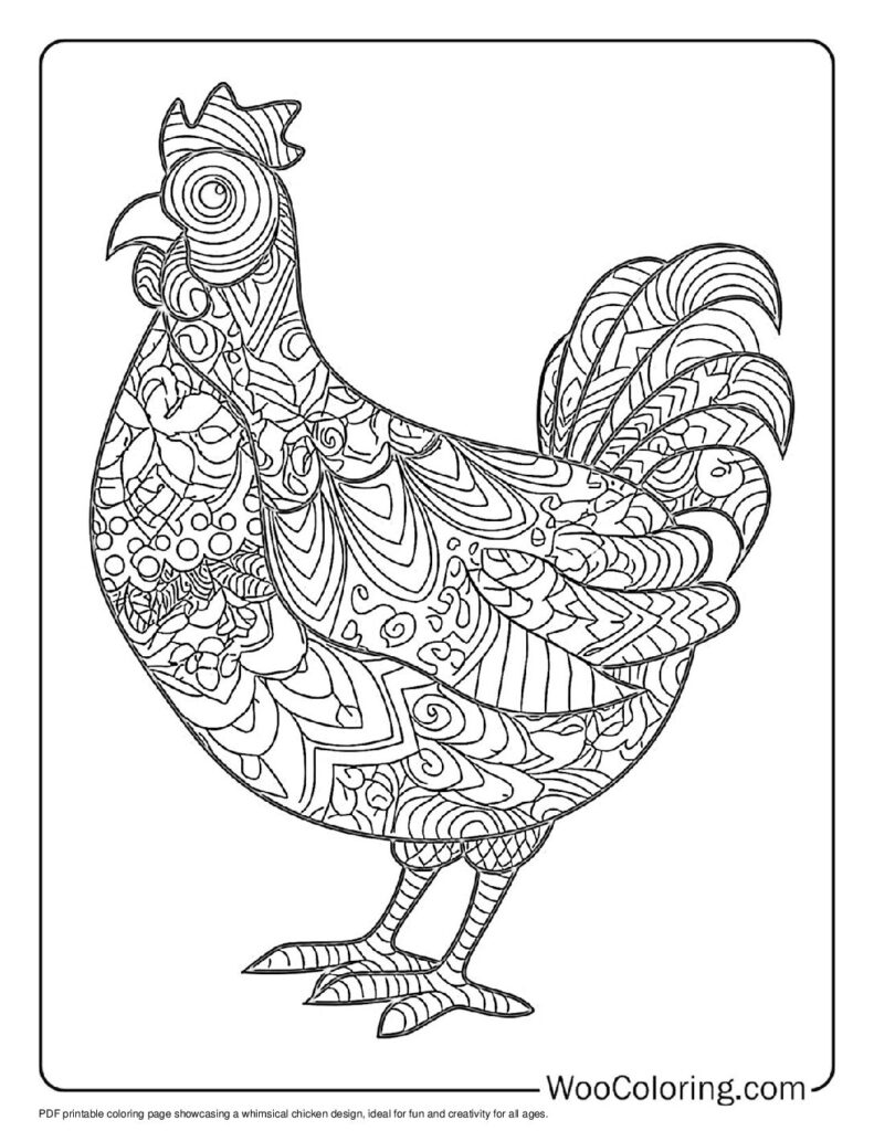 100+ Chicken coloring pages (Free PDF To Print) | Woo Coloring