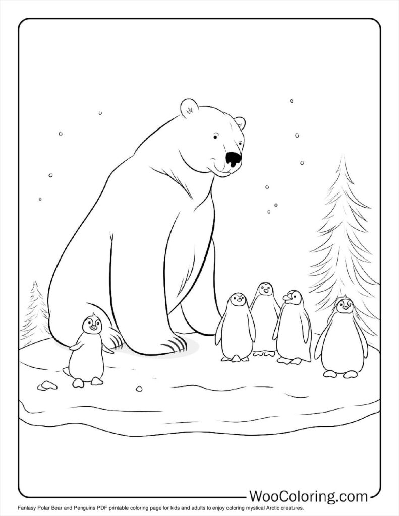 100+ Polar Bear coloring pages (Free PDF To Print) | Woo Coloring