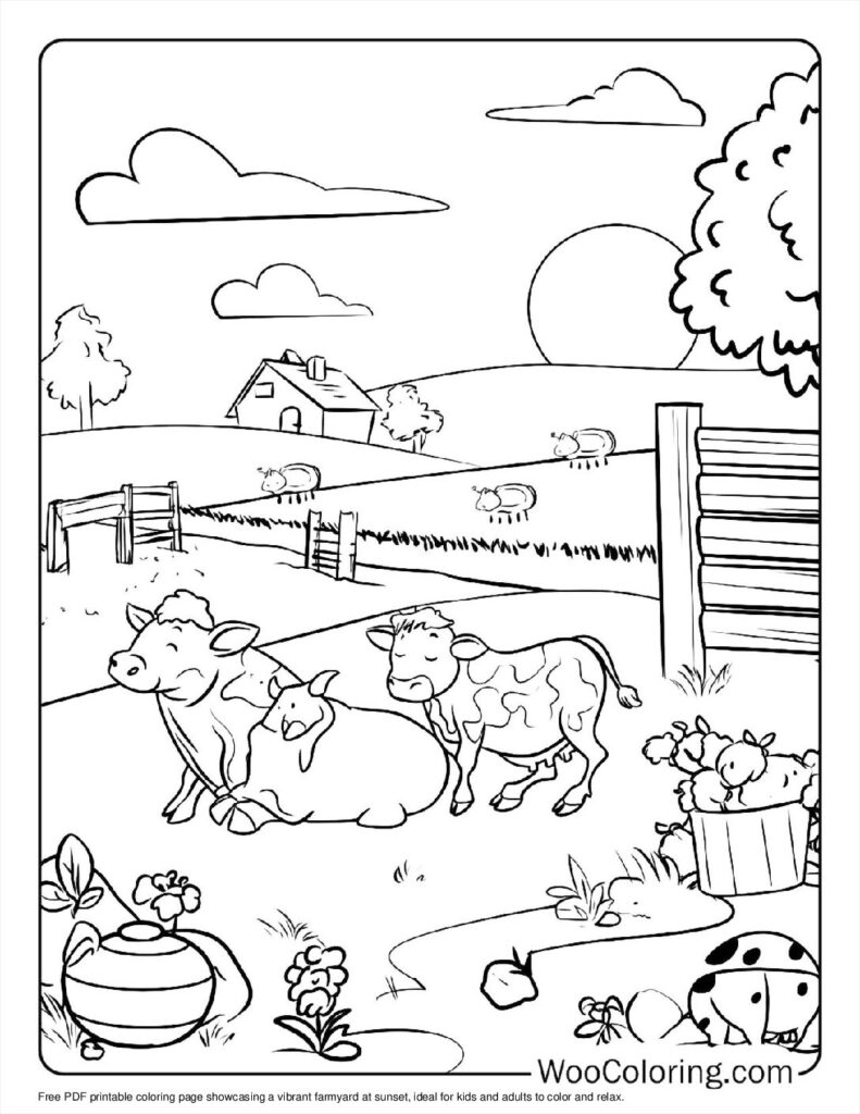 100+ Farm Animal coloring pages (Free PDF To Print) | Woo Coloring