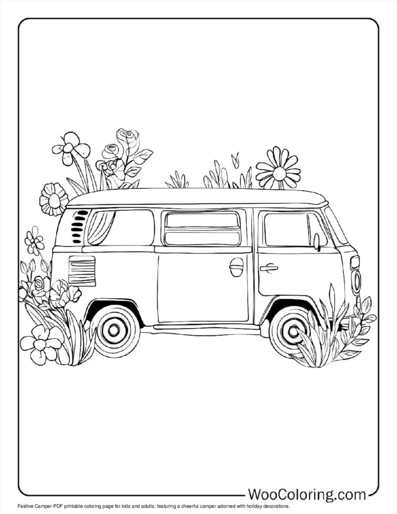 100+ Camper & RV coloring pages (Free PDF To Print) | Woo Coloring