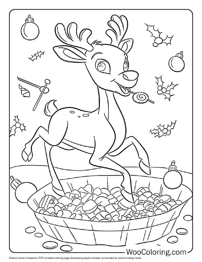 100+ Reindeer coloring pages (Free PDF To Print) | Woo Coloring