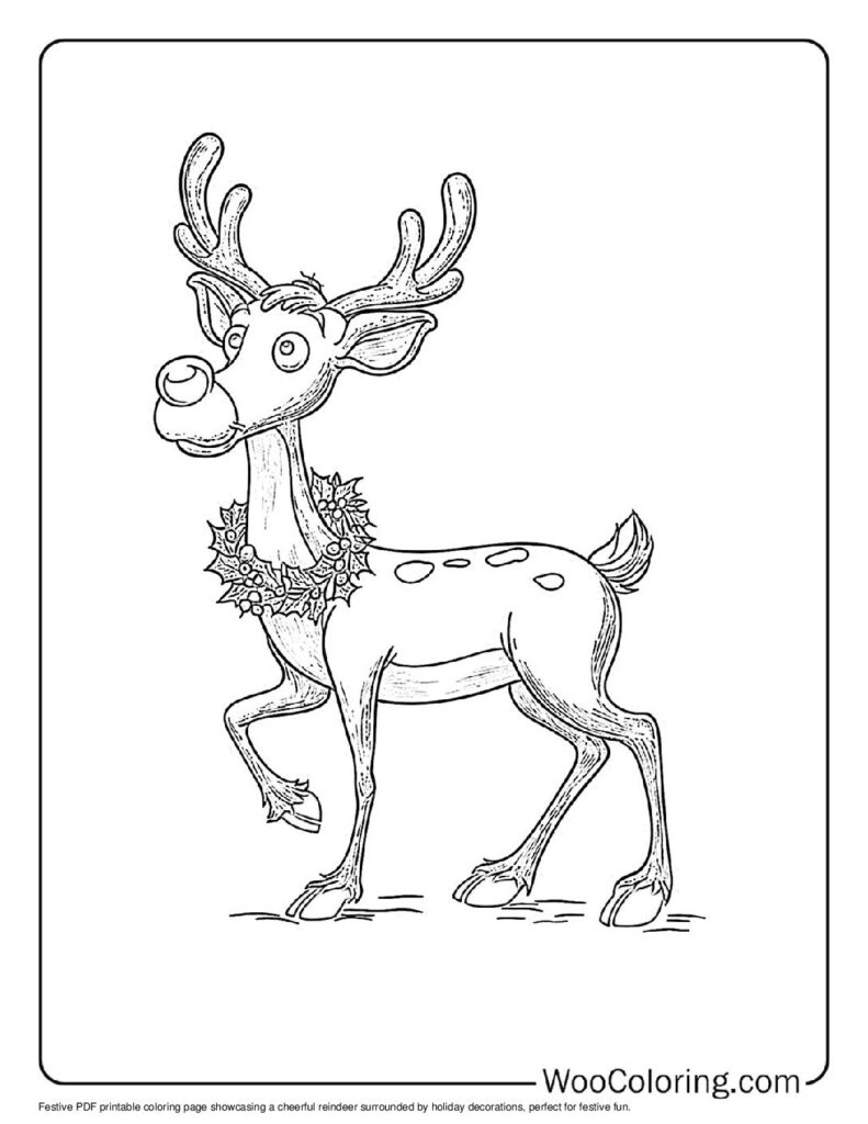 100+ Reindeer coloring pages (Free PDF To Print) | Woo Coloring