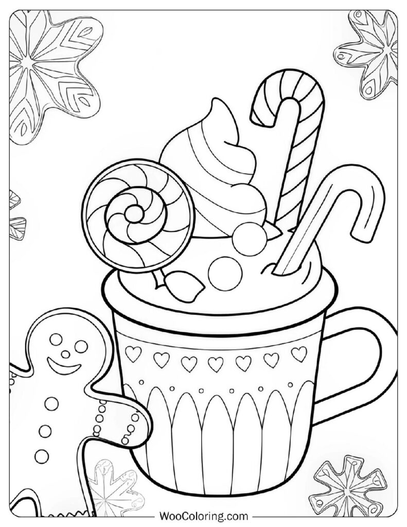 30 Hot Chocolate Coloring Pages (Free PDF To Print) | Woo Coloring