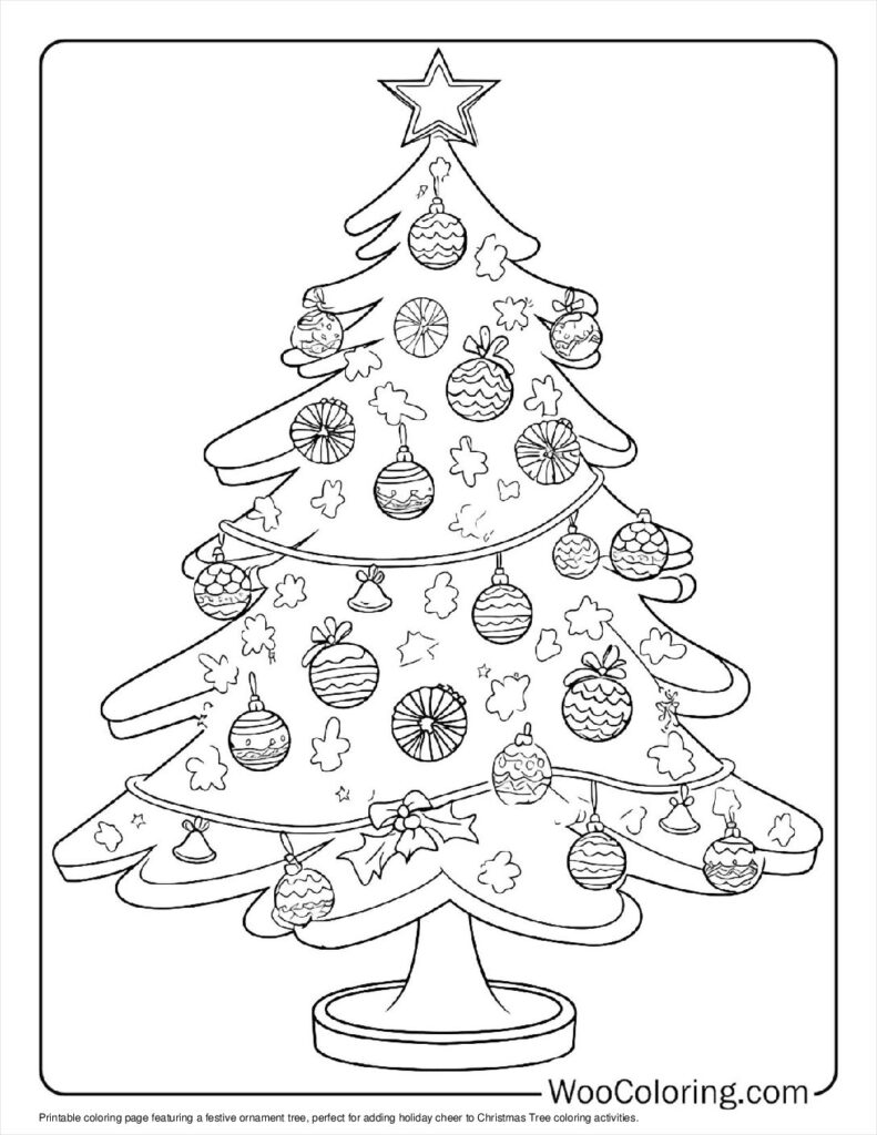 100+ Christmas Tree coloring pages (Free PDF To Print) | Woo Coloring