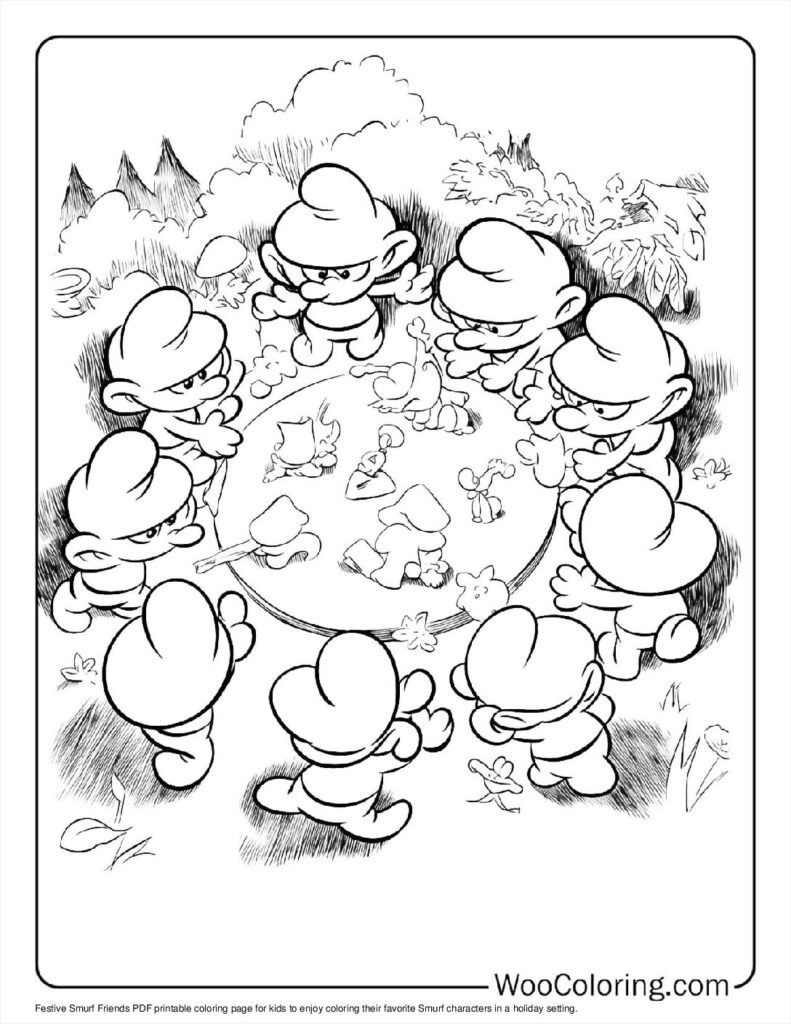 100+ Smurf coloring pages (Free PDF To Print) | Woo Coloring