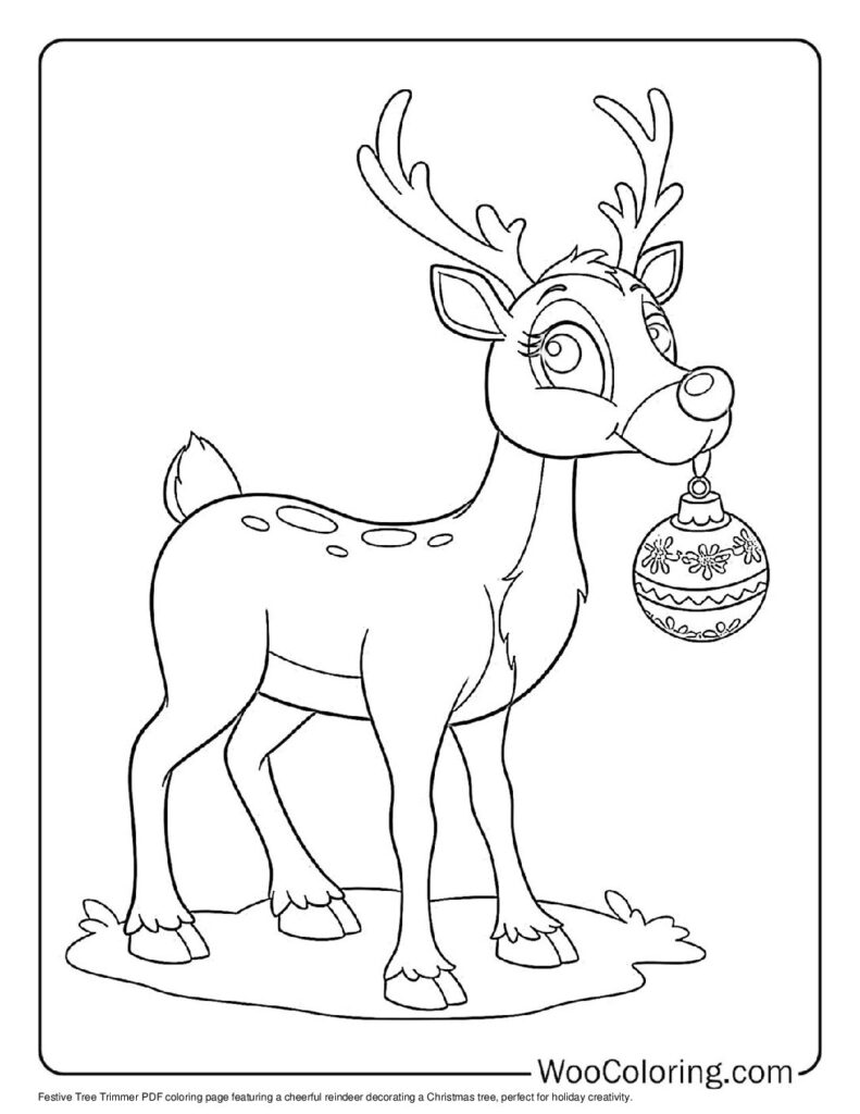 100+ Reindeer coloring pages (Free PDF To Print) | Woo Coloring