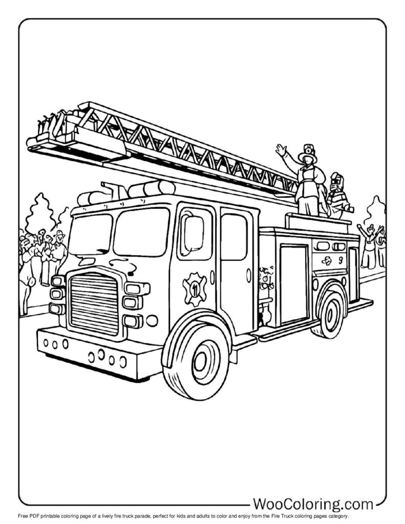 100+ Fire Truck coloring pages (Free PDF To Print) | Woo Coloring
