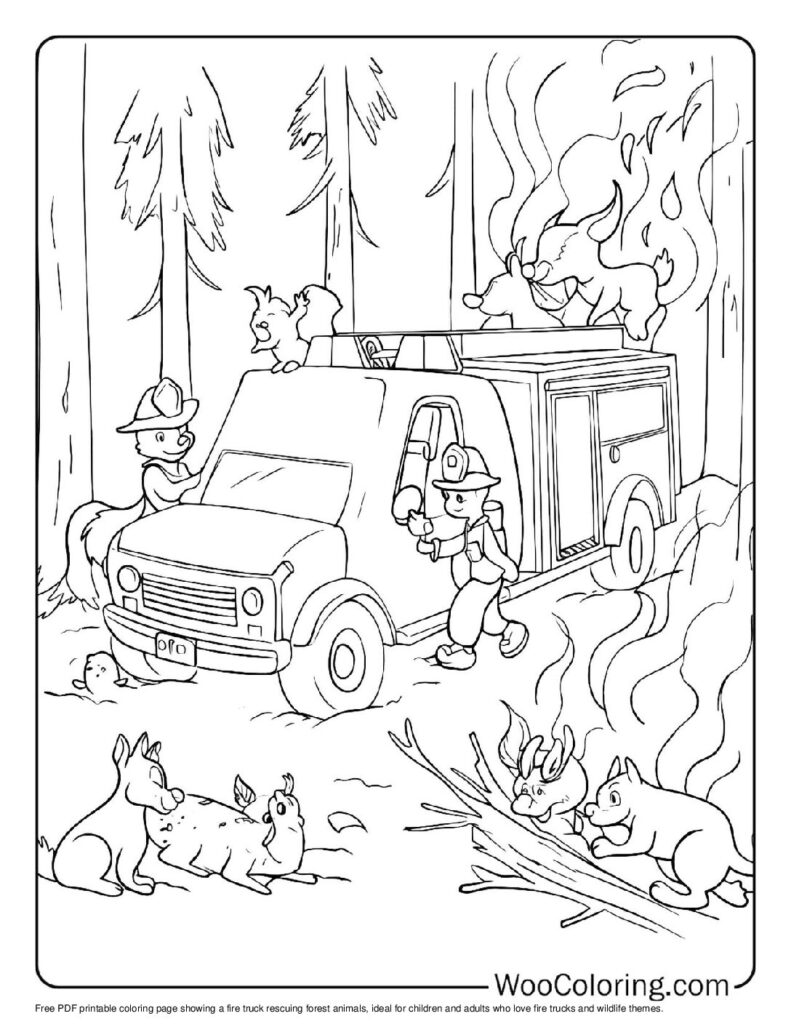 100+ Fire Truck coloring pages (Free PDF To Print) | Woo Coloring