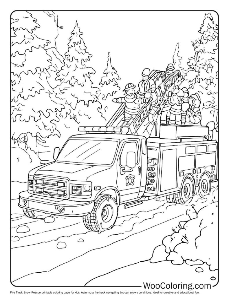 100+ Fire Truck coloring pages (Free PDF To Print) | Woo Coloring