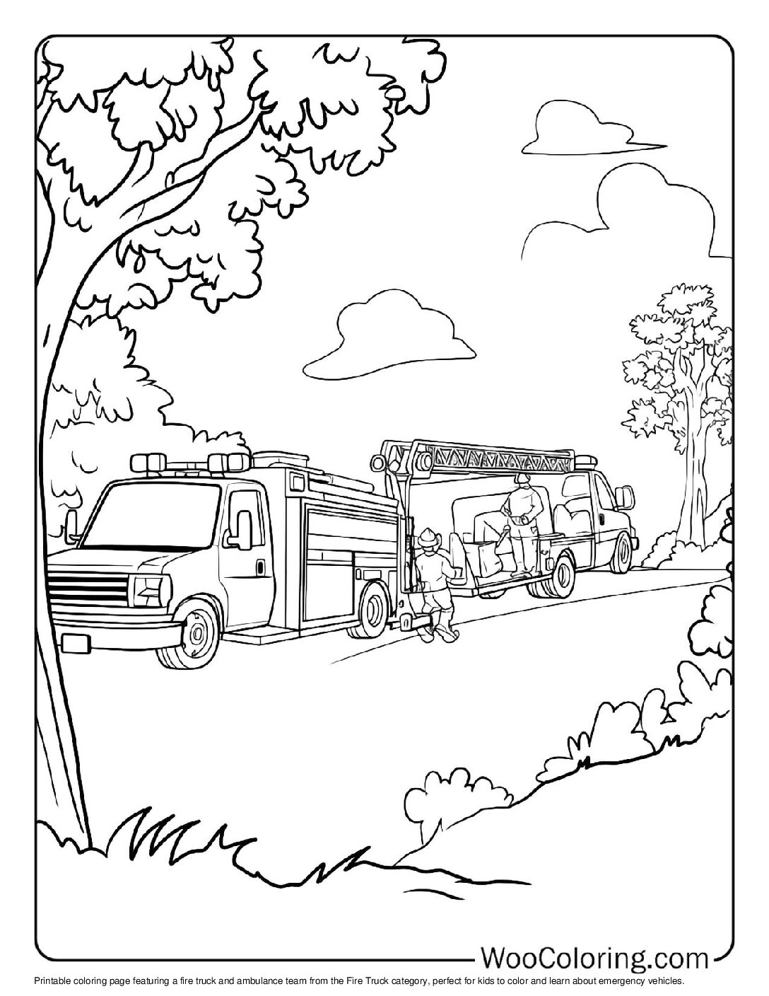 100+ Fire Truck coloring pages (Free PDF To Print) | Woo Coloring