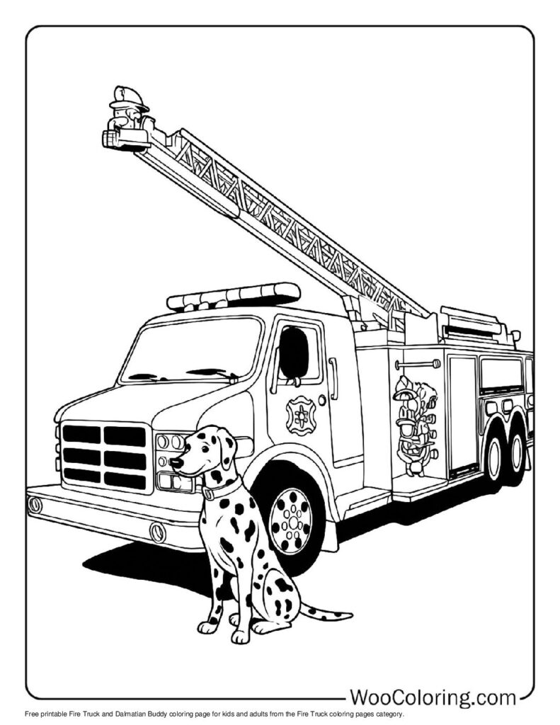 100+ Fire Truck coloring pages (Free PDF To Print) | Woo Coloring