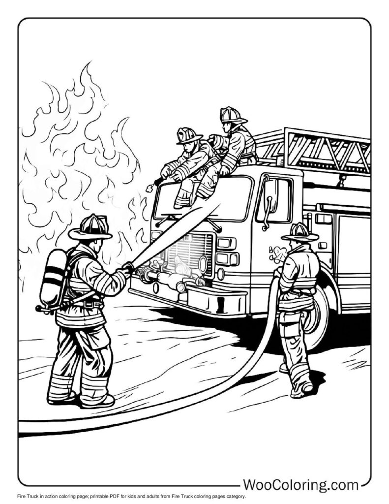 100+ Fire Truck coloring pages (Free PDF To Print) | Woo Coloring