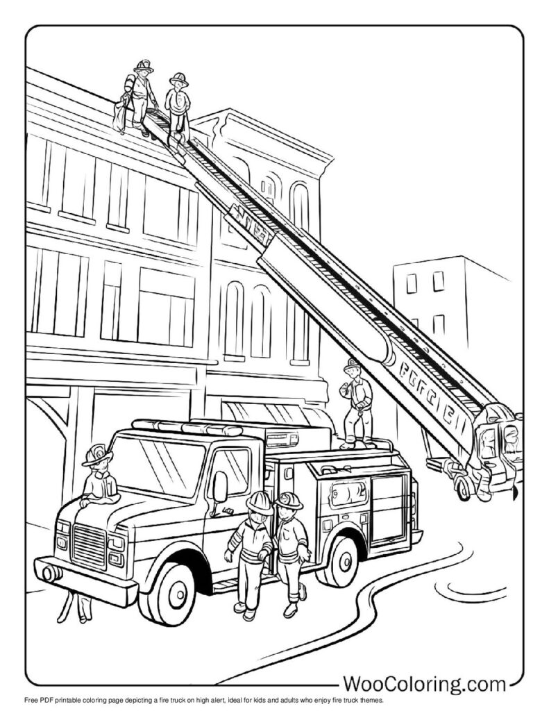 100+ Fire Truck coloring pages (Free PDF To Print) | Woo Coloring