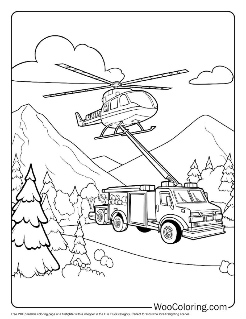 100+ Fire Truck coloring pages (Free PDF To Print) | Woo Coloring