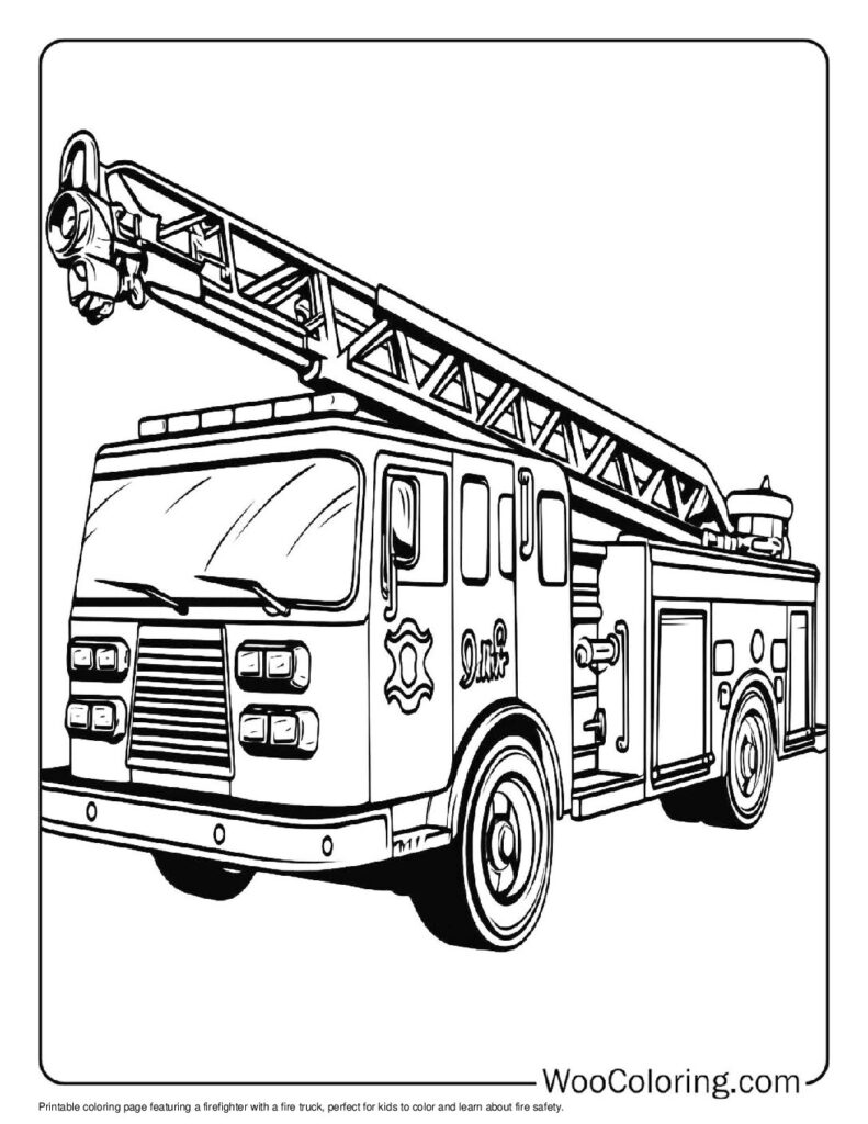 100+ Fire Truck coloring pages (Free PDF To Print) | Woo Coloring