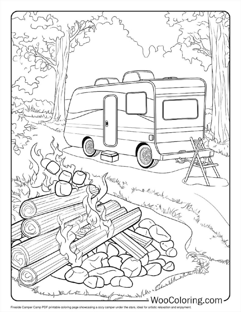 100+ Camper & RV coloring pages (Free PDF To Print) | Woo Coloring