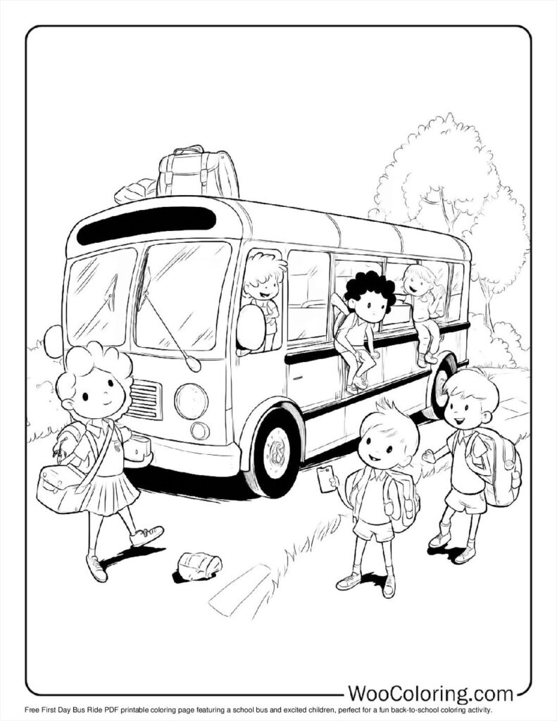 100+ School Bus coloring pages (Free PDF To Print) | Woo Coloring