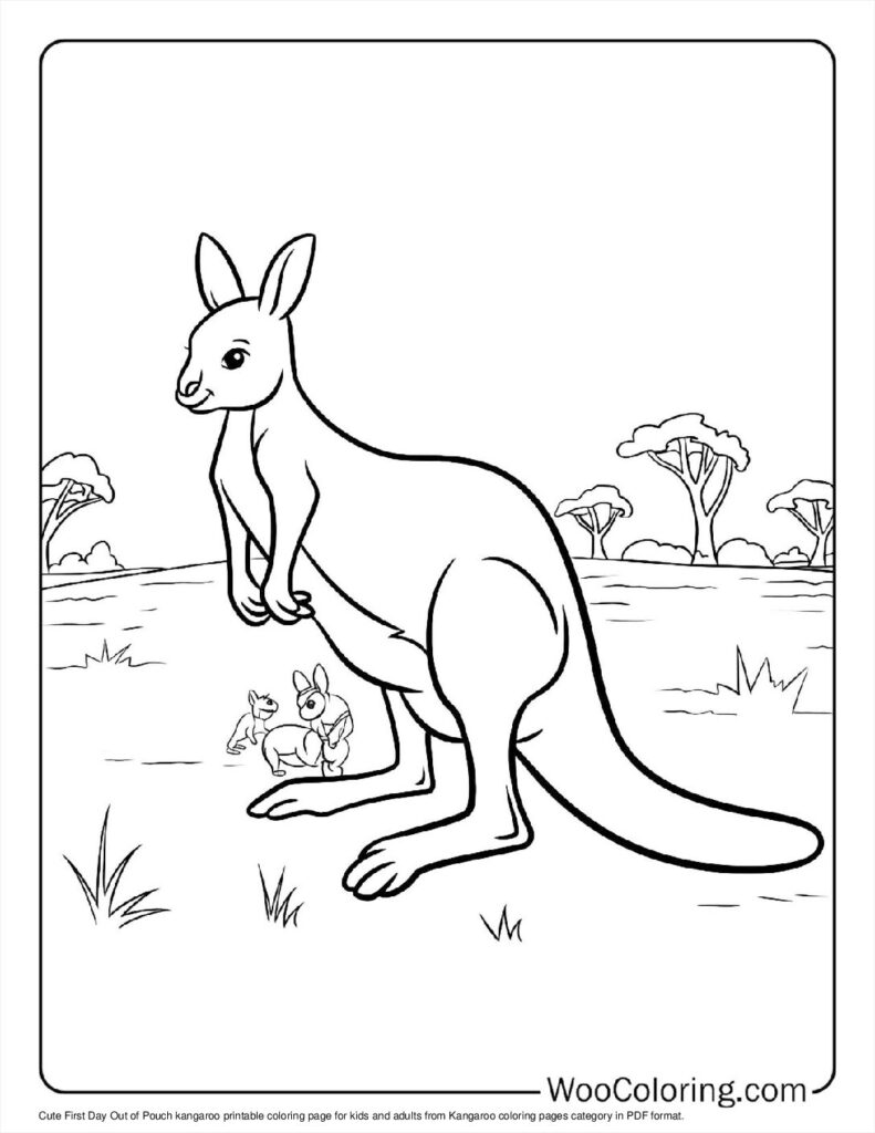100+ Kangaroo coloring pages (Free PDF To Print) | Woo Coloring