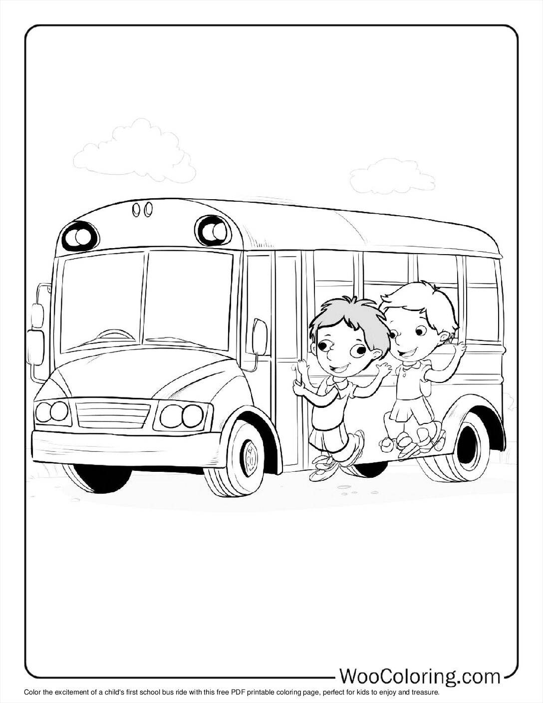 100+ School Bus coloring pages (Free PDF To Print) | Woo Coloring