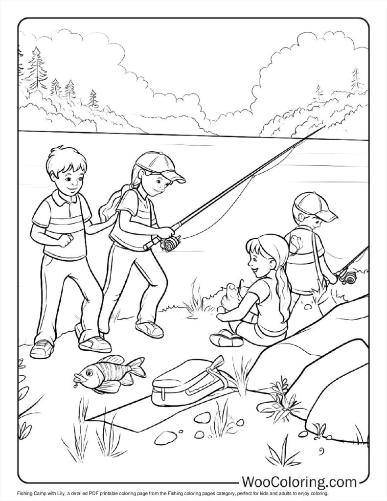 100+ Fishing coloring pages (Free PDF To Print) | Woo Coloring