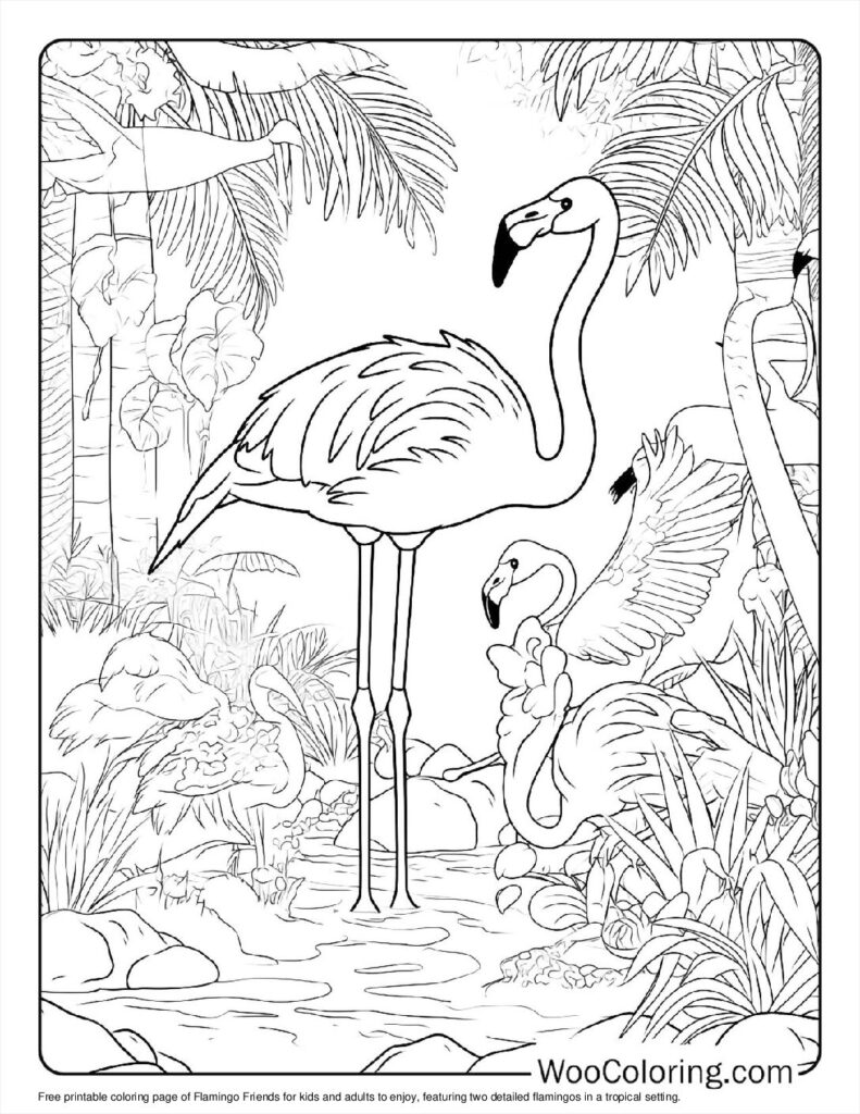 100+ Flamingo coloring pages (Free PDF To Print) | Woo Coloring