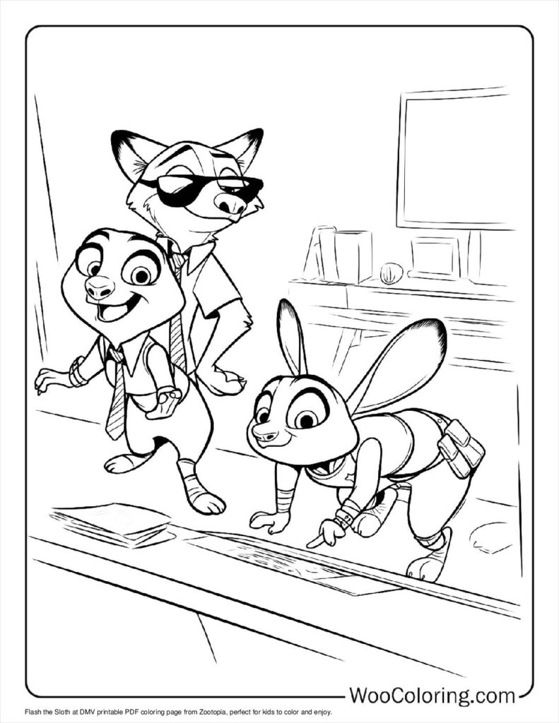 100+ Zootopia coloring pages (Free PDF To Print) | Woo Coloring