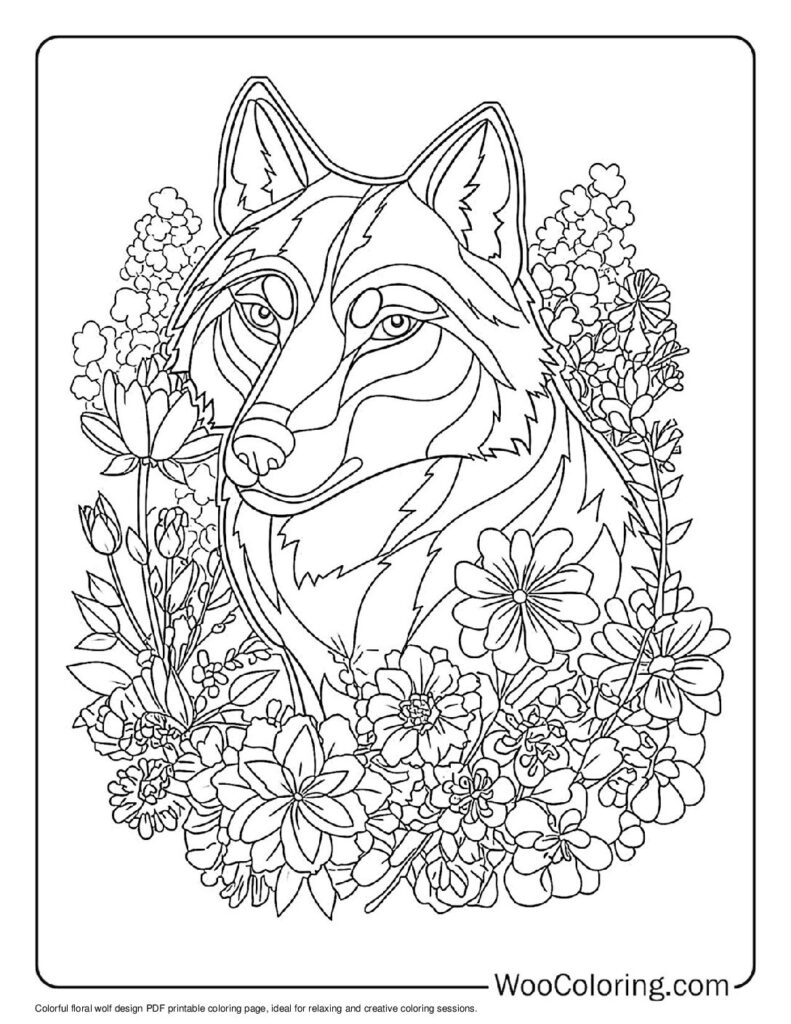 100+ Wolf coloring pages (Free PDF To Print) | Woo Coloring