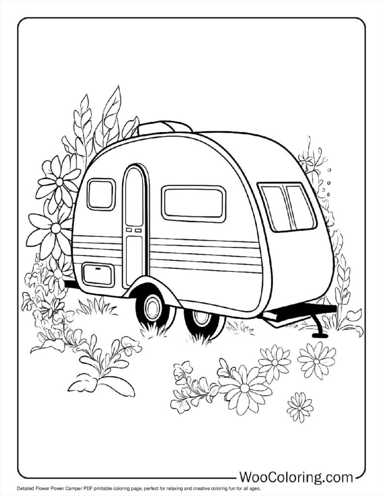 100+ Camper & RV coloring pages (Free PDF To Print) | Woo Coloring