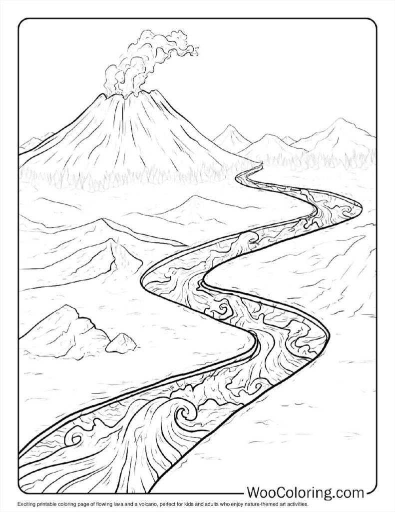100+ Volcano coloring pages (Free PDF To Print) | Woo Coloring