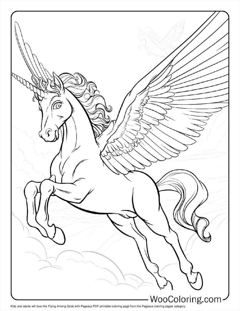 100+ Pegasus coloring pages (Free PDF To Print) | Woo Coloring