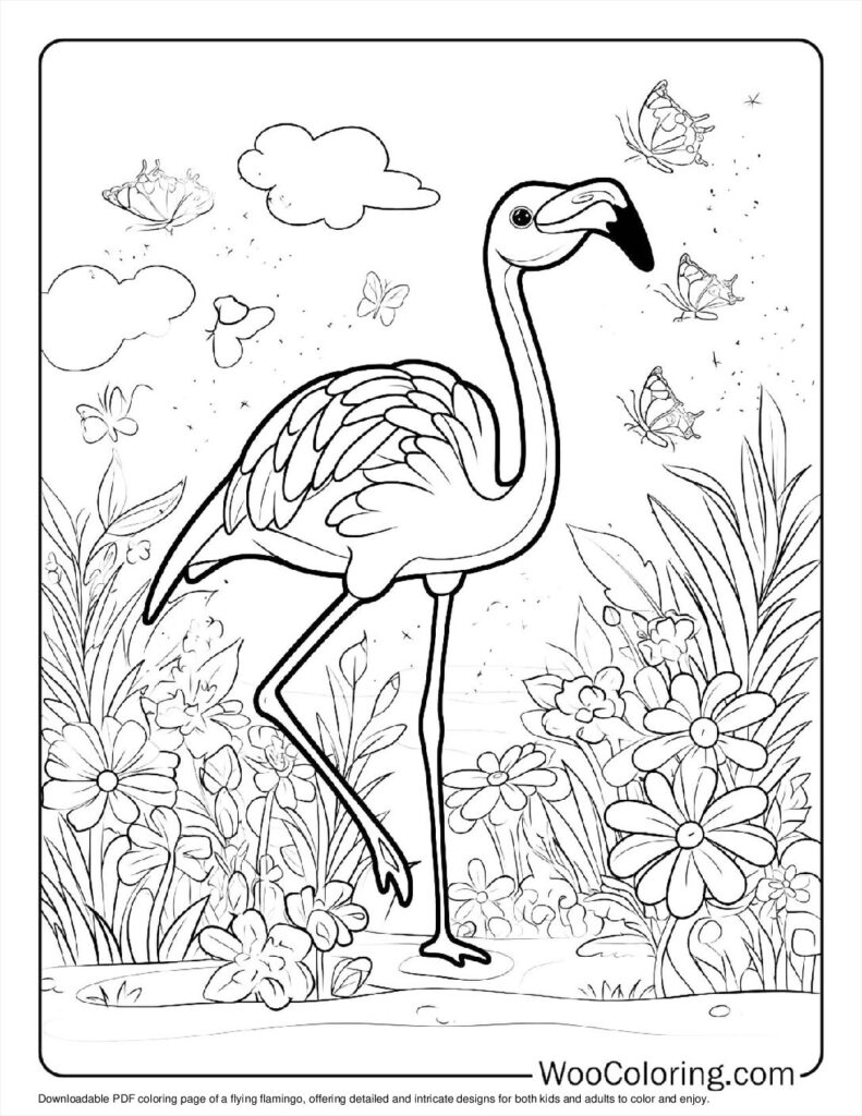 100+ Flamingo coloring pages (Free PDF To Print) | Woo Coloring