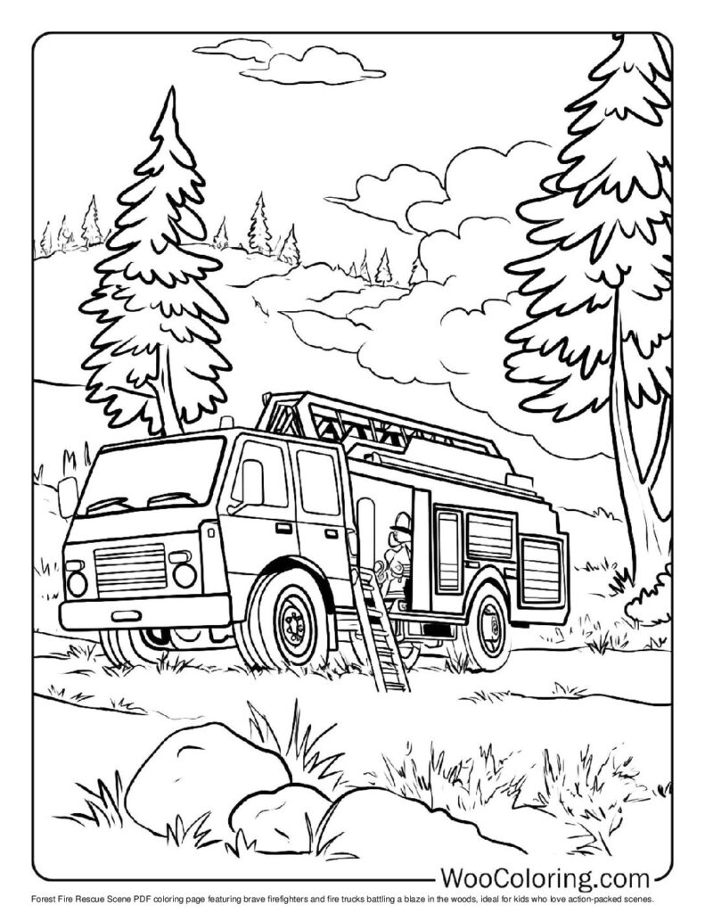 100+ Fire Truck coloring pages (Free PDF To Print) | Woo Coloring
