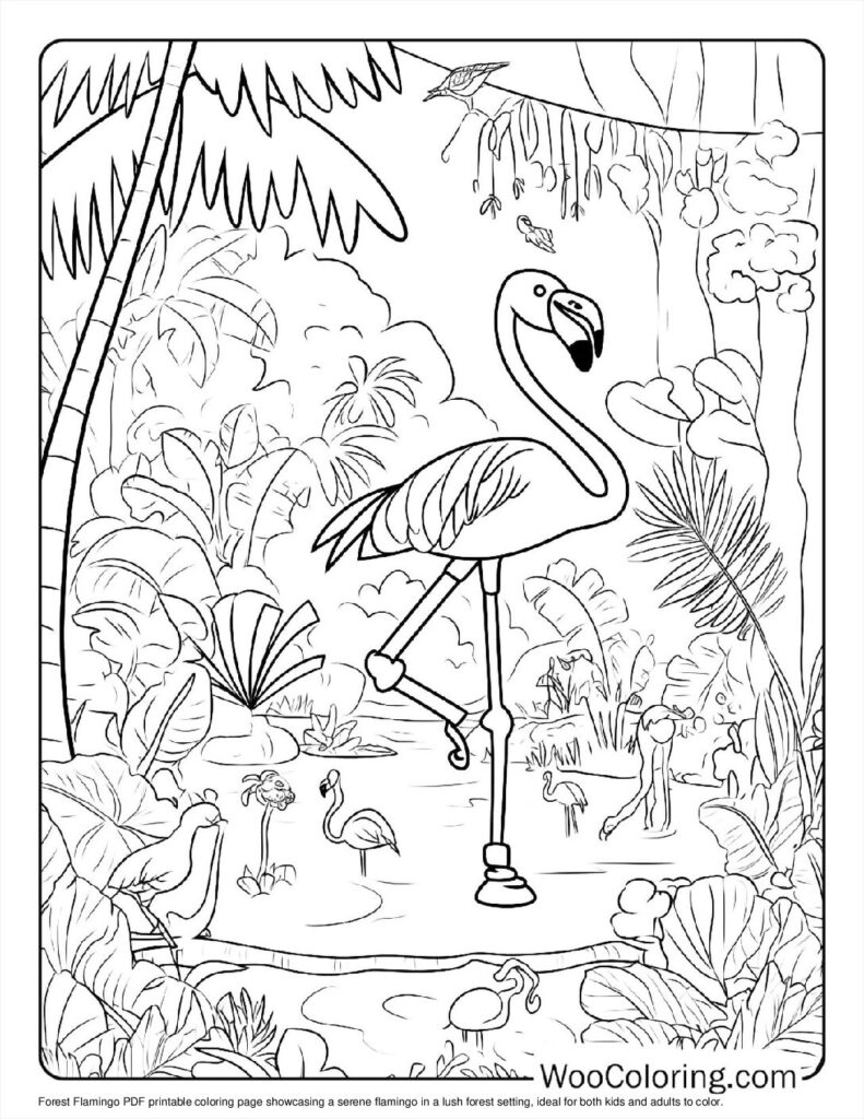 100+ Flamingo coloring pages (Free PDF To Print) | Woo Coloring