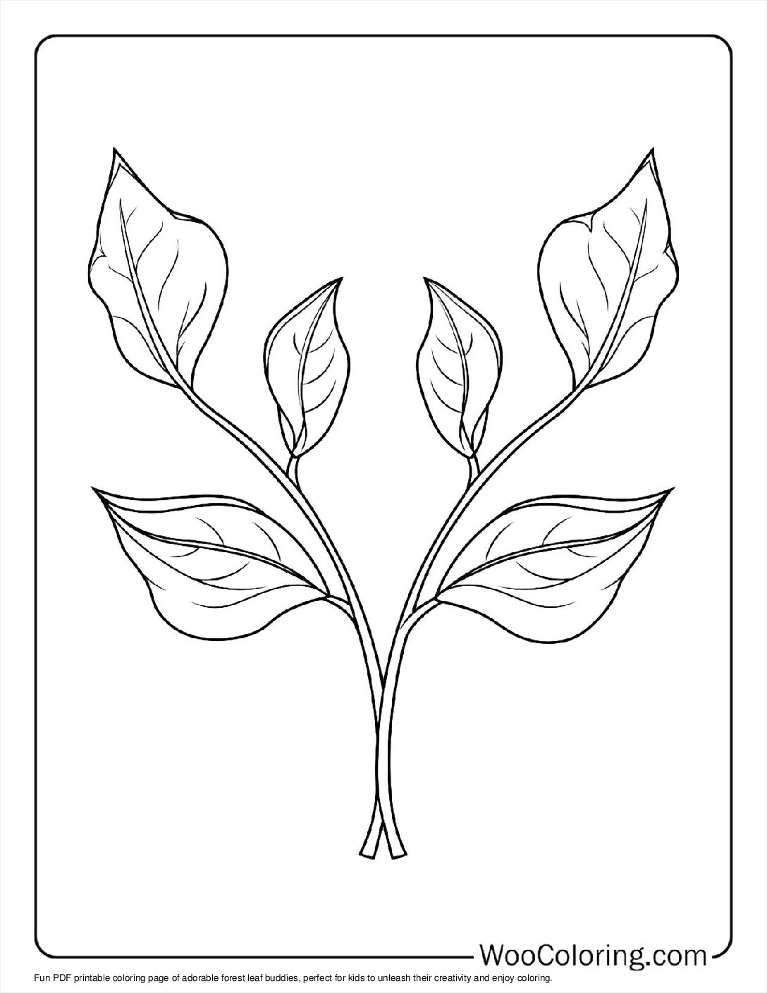 100+ Leaf coloring pages (Free PDF To Print) | Woo Coloring