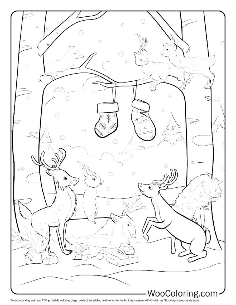 100+ Christmas Stockings coloring pages (Free PDF To Print) | Woo Coloring