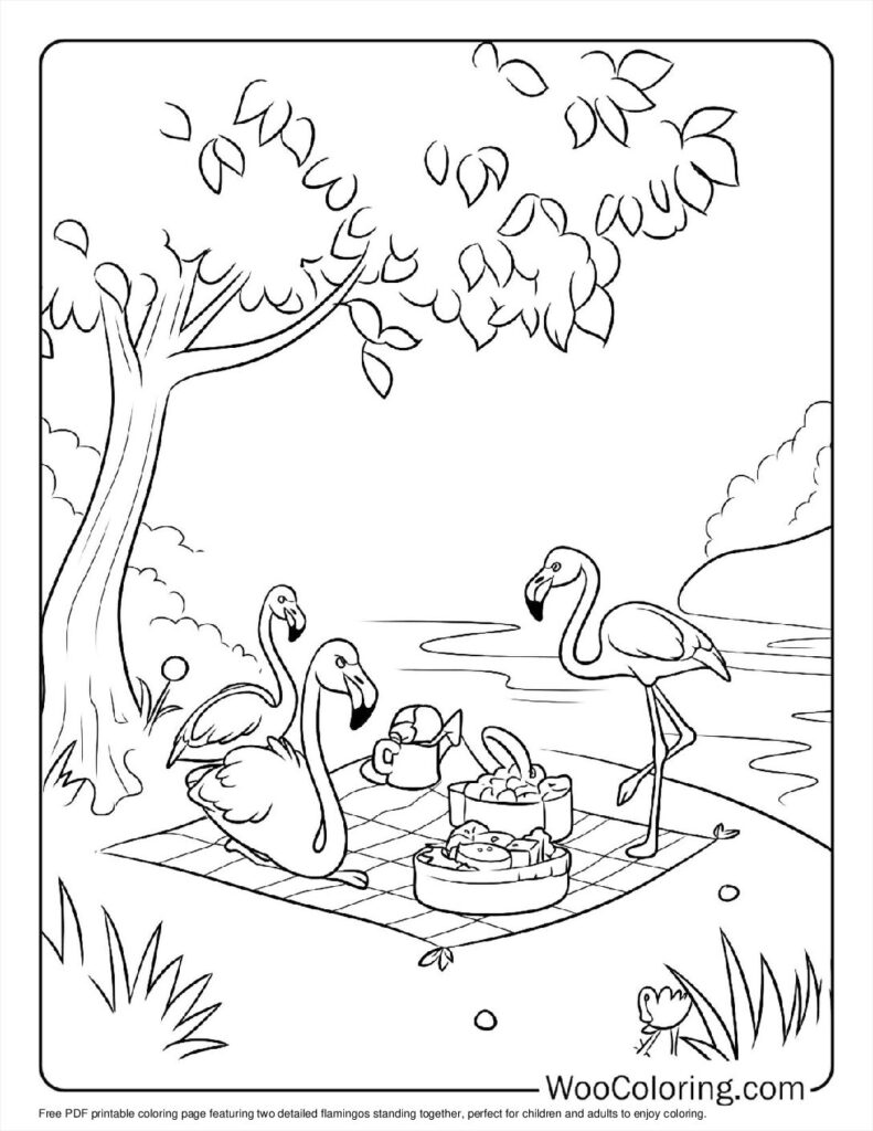 100+ Flamingo coloring pages (Free PDF To Print) | Woo Coloring