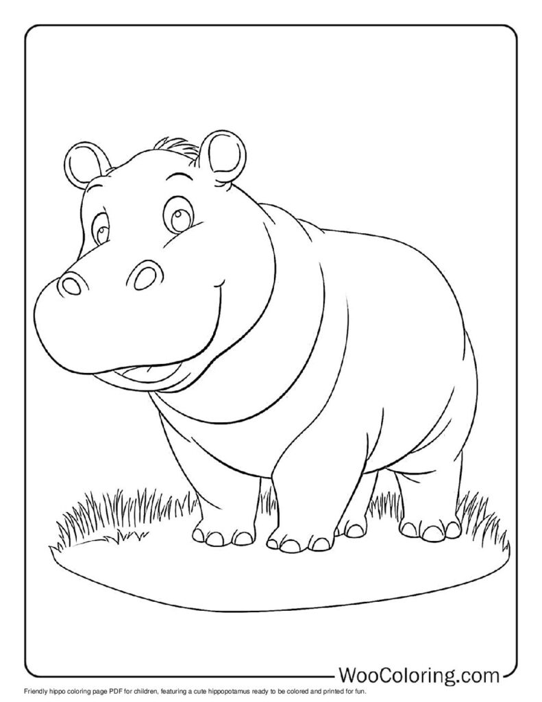 100+ Hippo coloring pages (Free PDF To Print) | Woo Coloring