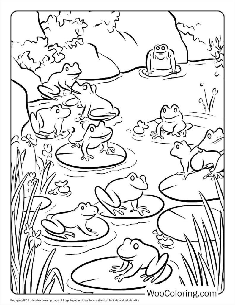 100+ Frog coloring pages (Free PDF To Print) | Woo Coloring