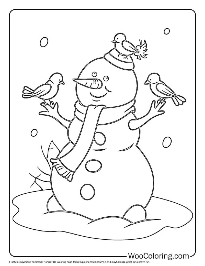 100+ Snowman coloring pages (Free PDF To Print) | Woo Coloring